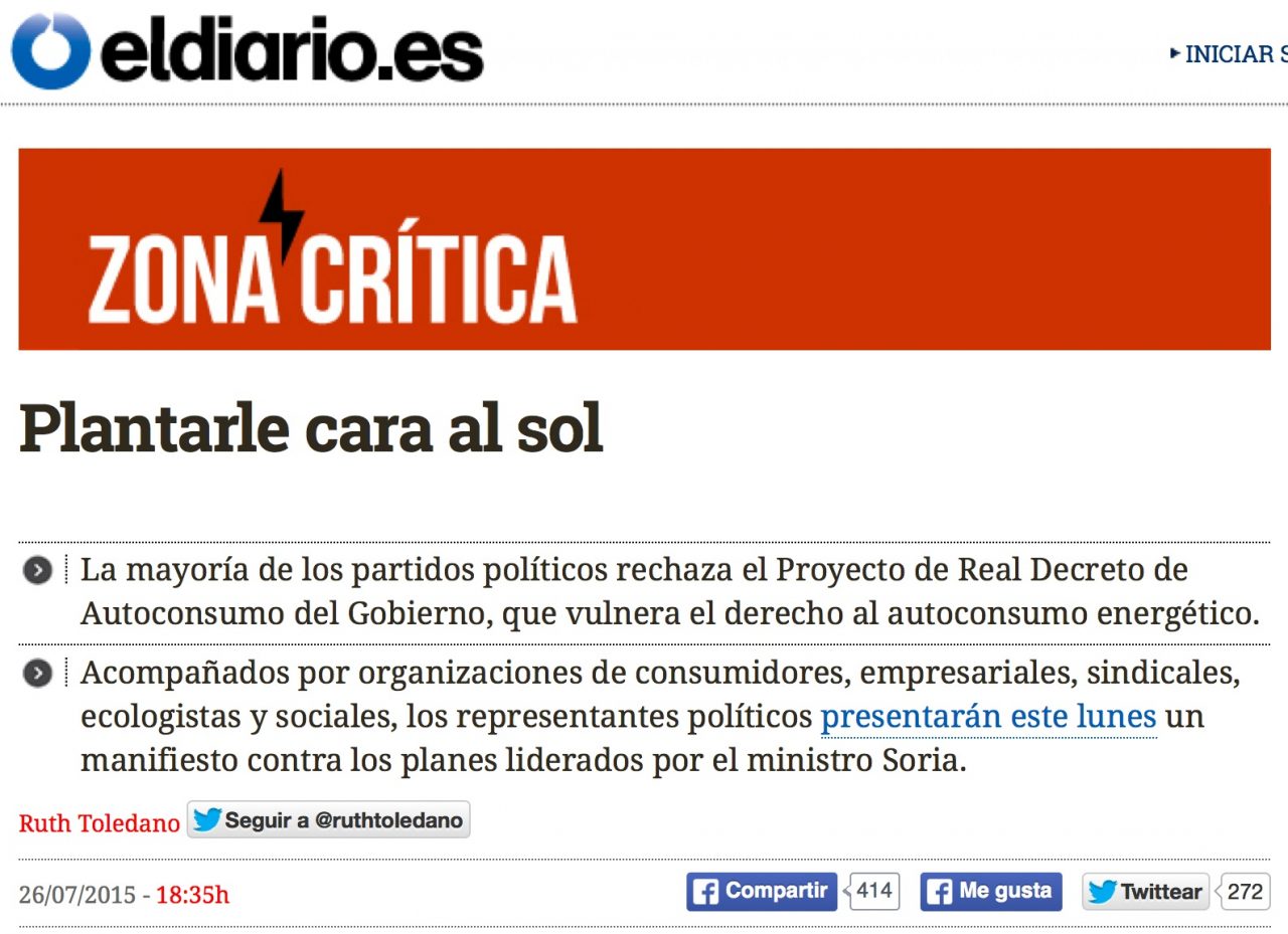 "Plantarle cara al sol", por Ruth Toledano en Eldiario.es - Ecooo